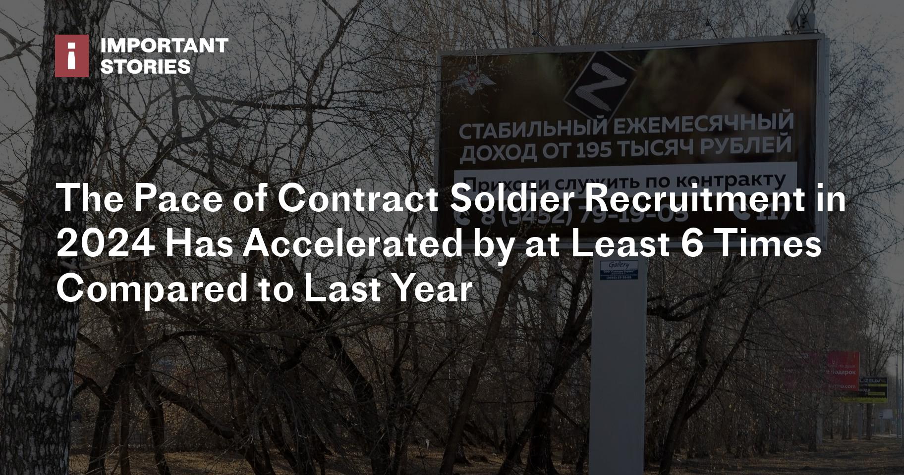 The Pace of Contract Soldier Recruitment in 2024 Has Accelerated by at ...