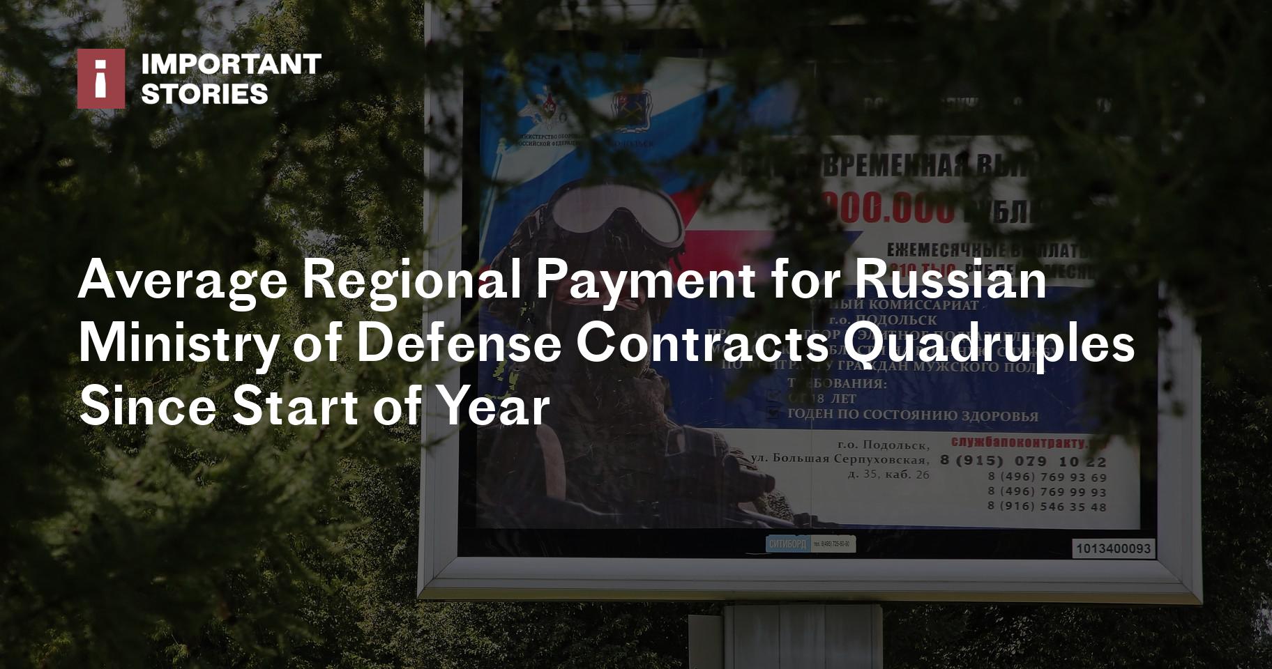 Average Regional Payment for Russian Ministry of Defense Contracts ...